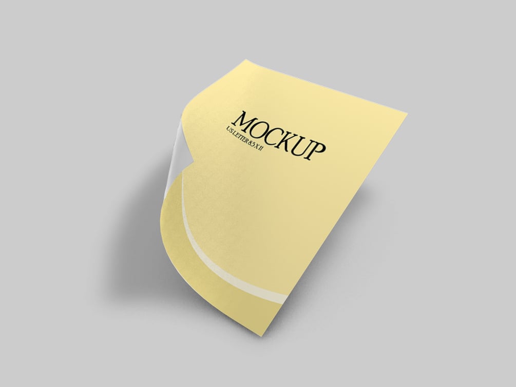 Curled flyer mockup | PSD mockup free download, free flyer mockup