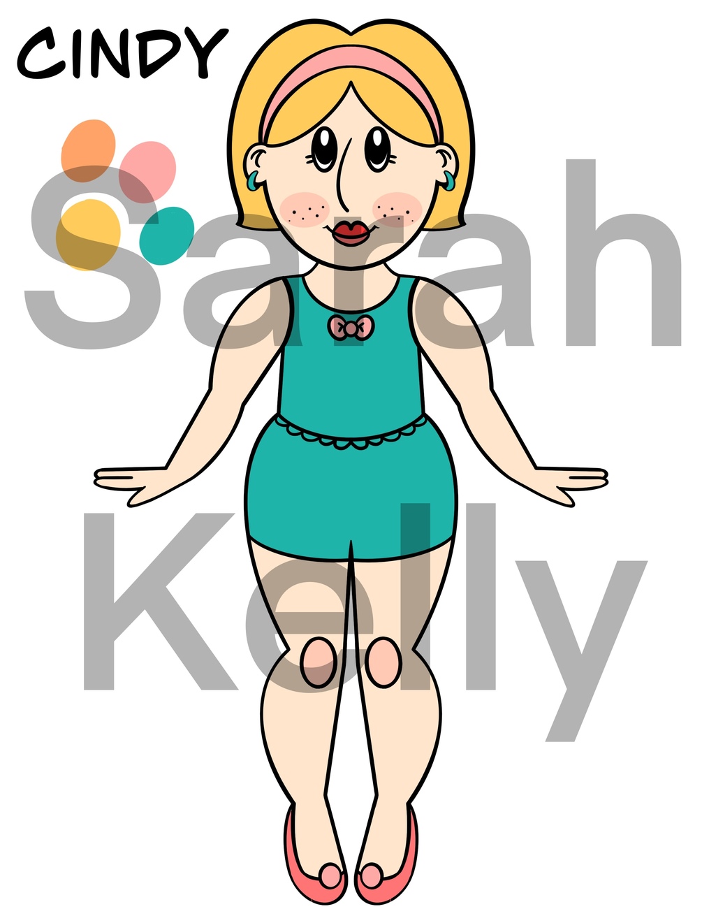 Paper Doll Toy “Cindy” - includes doll, 5 articles of clothing, and a ...