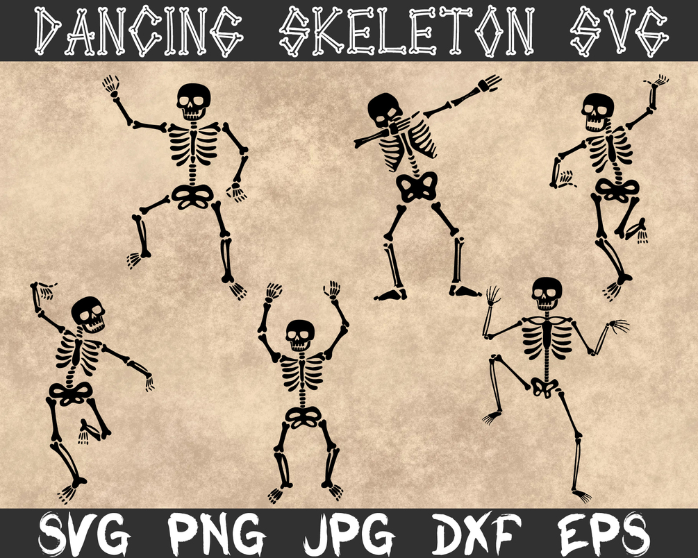 Dancing Skeleton SVG, Halloween Skeleton, Silly Skeletons, Skull Dance ...