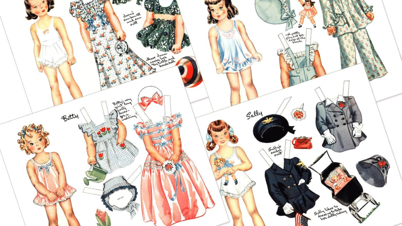 Paper Doll Printable Girls Kids Toys Craft Kit - Digital Download