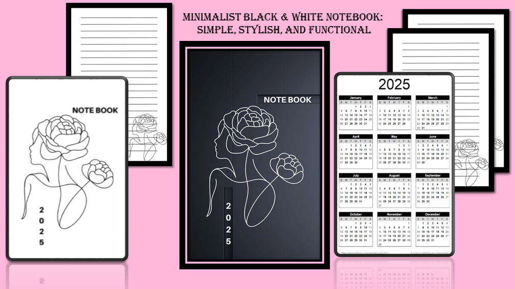 Minimalist Black & White Notebook: Simple, Stylish, and Functional