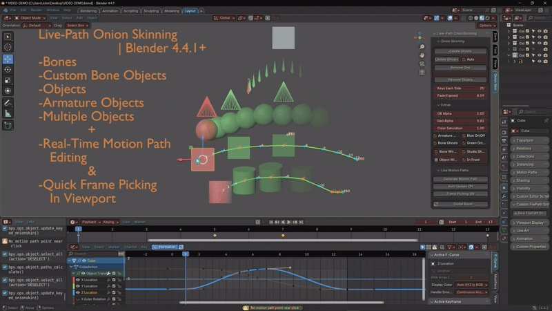 Live Path Onion Skinning