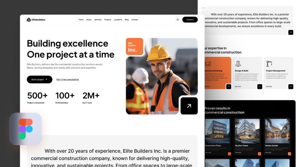 Construction Website UI template