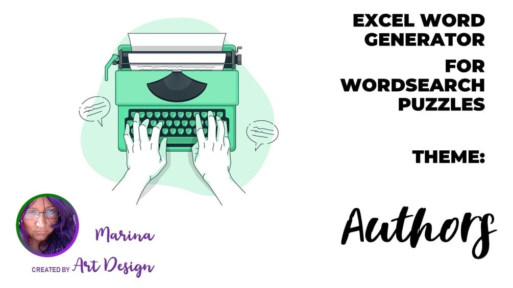 Authors - Excel word list generator for Wordsearch puzzle