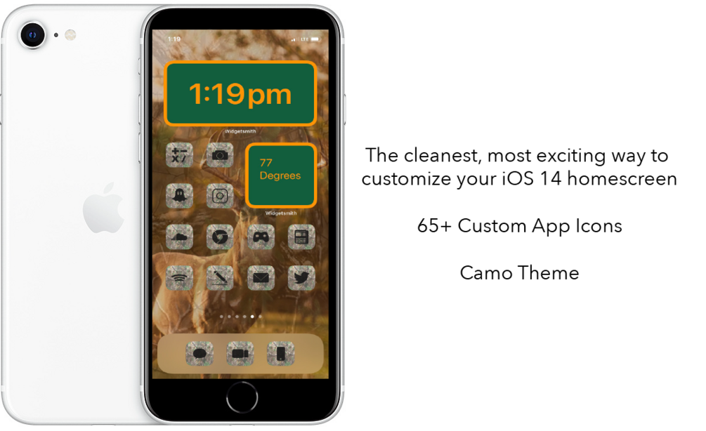 iOS 14 Custom Camo Homescreen Icons & Wallpaper (65+ Options)