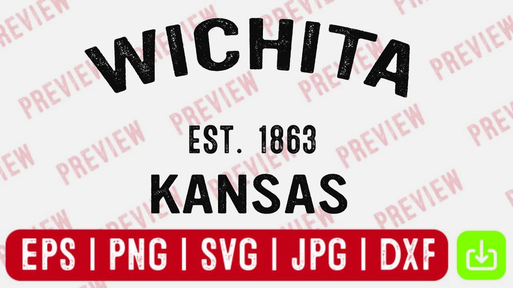 Vintage Wichita City Kansas Est 1863 Souvenir SVG EPS DXF PNG / Cut ...