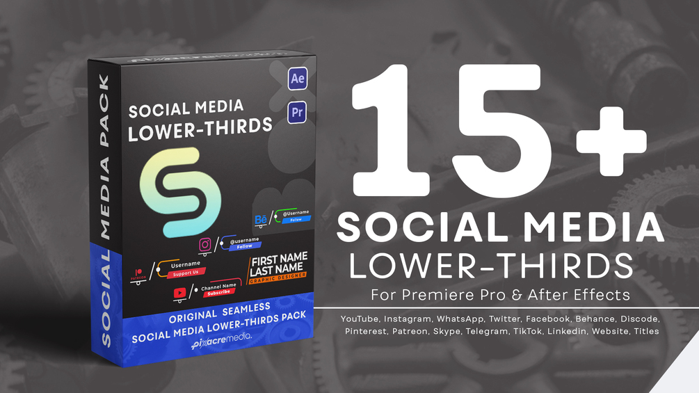 Social Media Lower-third Pack For Premiere Pro and After Effects