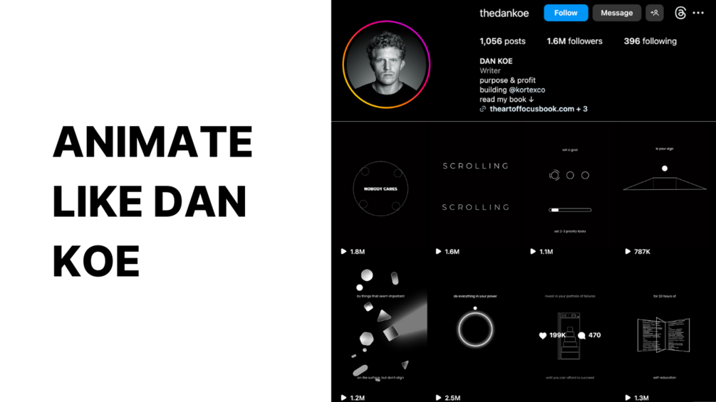 Edit / Animate Like Dan Koe