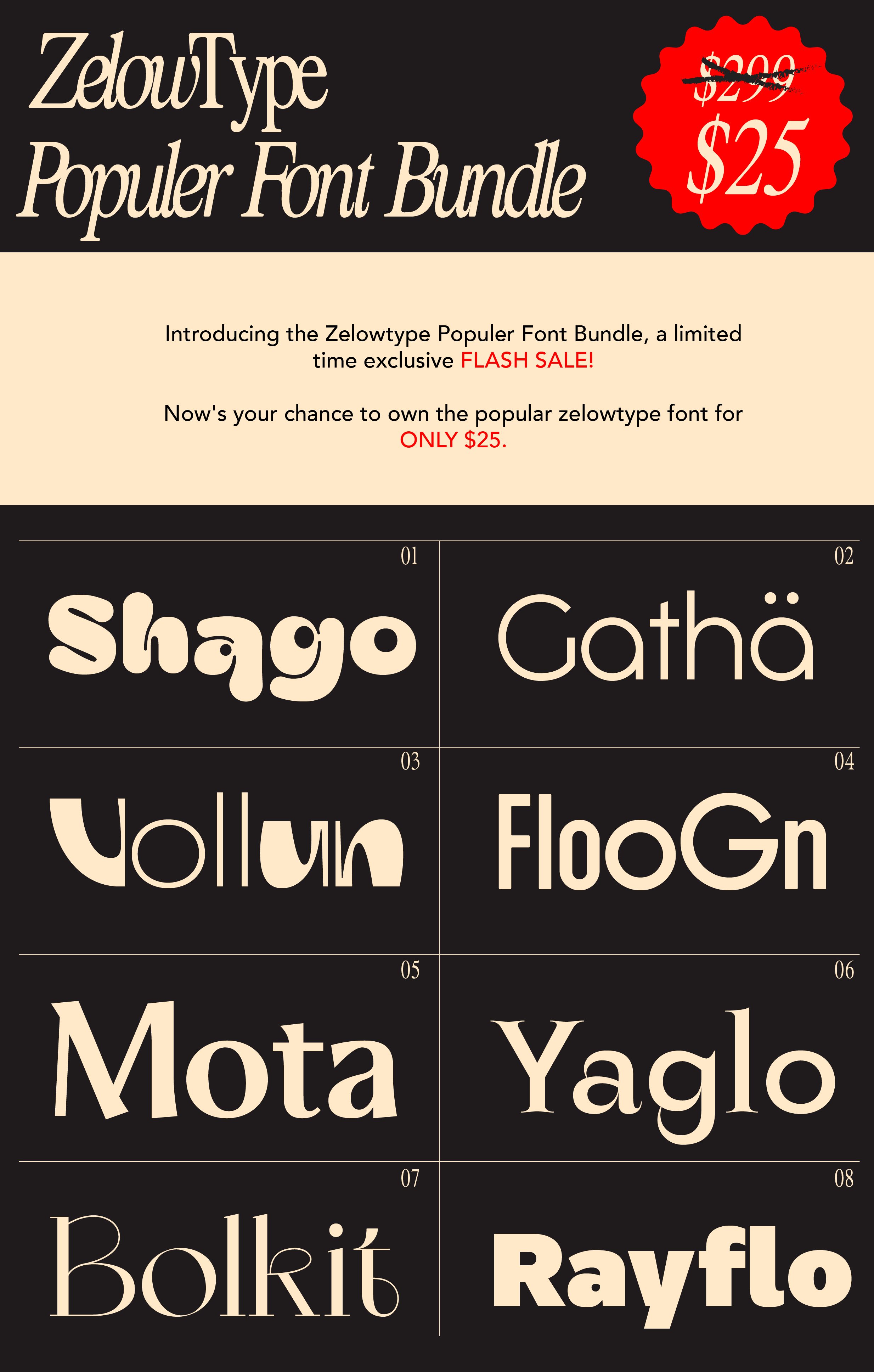 Zelowtype Populer Font Bundle - Zelow Type