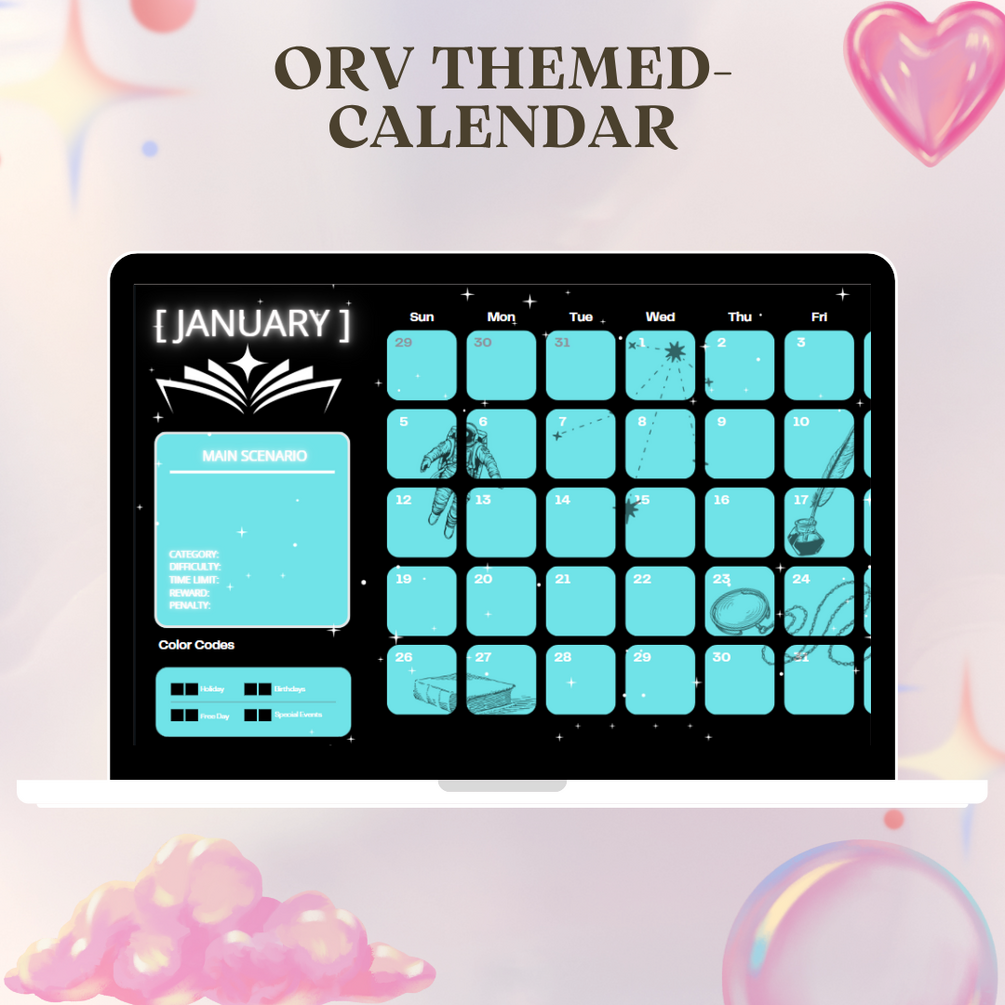 ORV-Themed Calendar – Step Into the World of Scenarios! 🌌