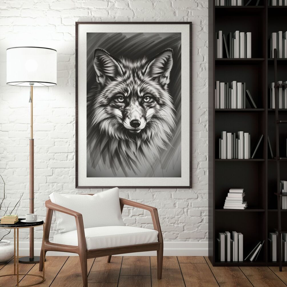 Silent Portrait – The Fox in Charcoal