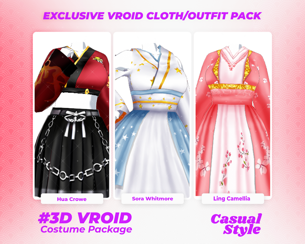 3D Vroid Clothing Pack | 3D Vroid Glamwear | Elegant Casual Clothes for ...