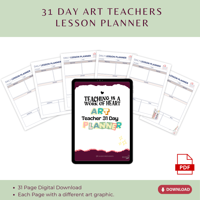 31 Day Art Teachers Lesson Planner