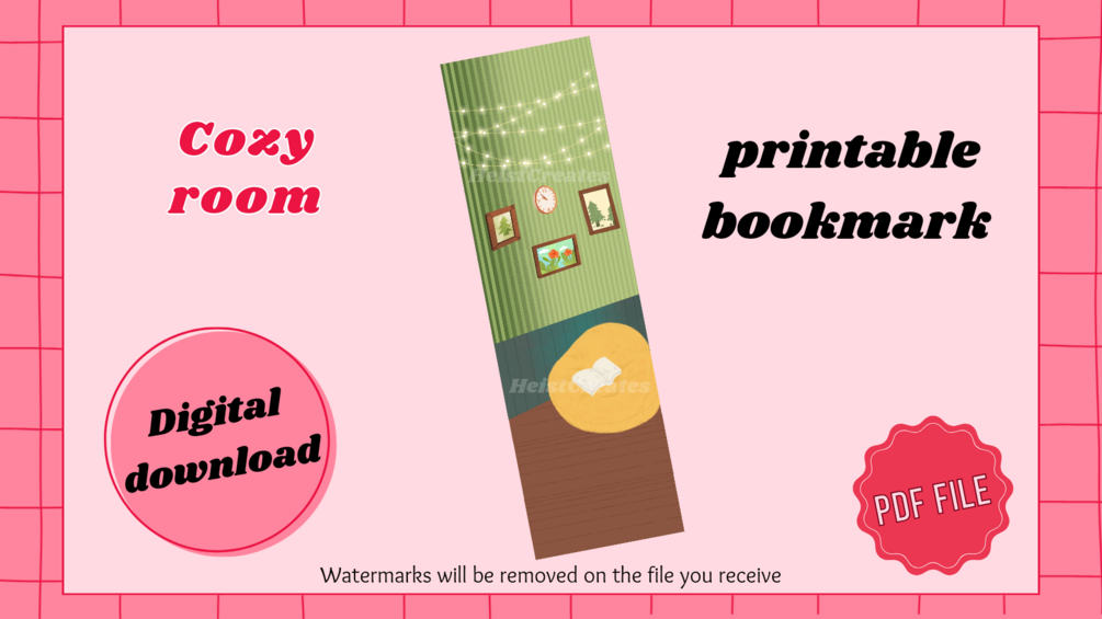Cozy Room printable bookmark