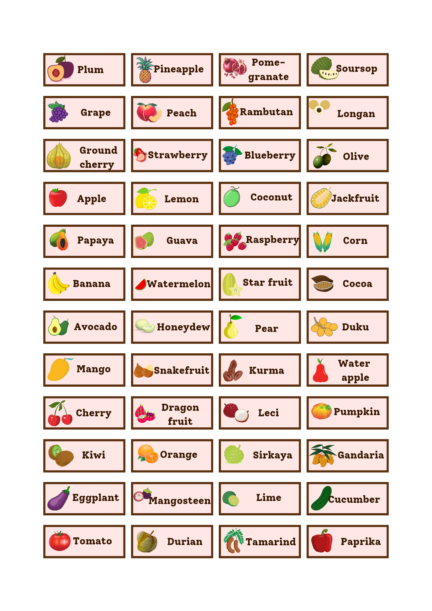"Editable Fruit-Themed Name Tag Templates for Canva"