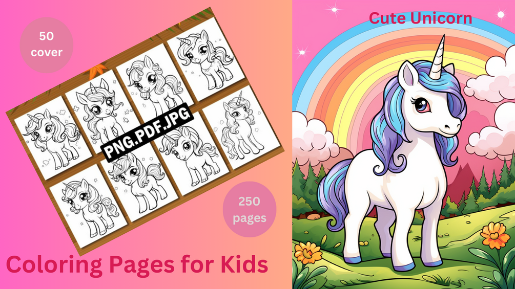 250 Unicorn Coloring Pages for Kids