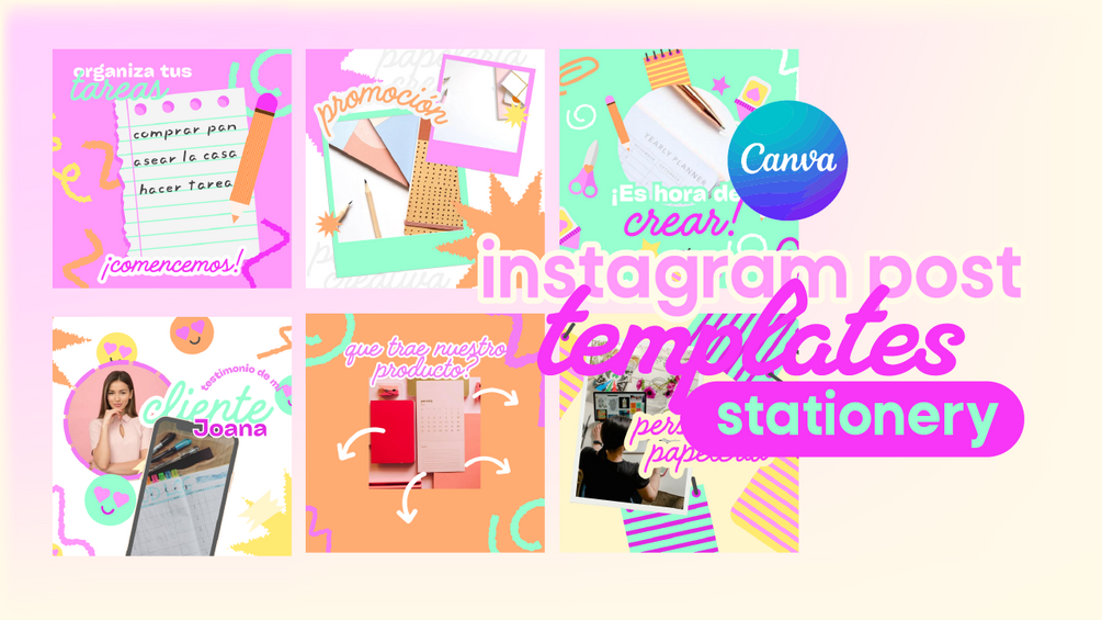 Stationery Instagram Posts Templates CANVA | EDITABLES