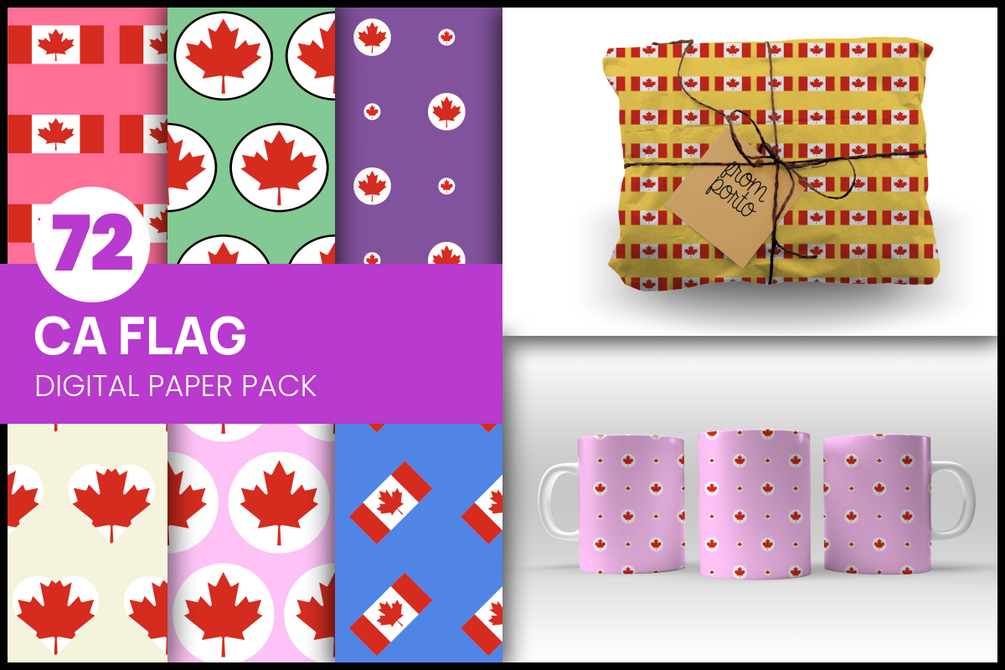 CA Flag Seamless Patterns