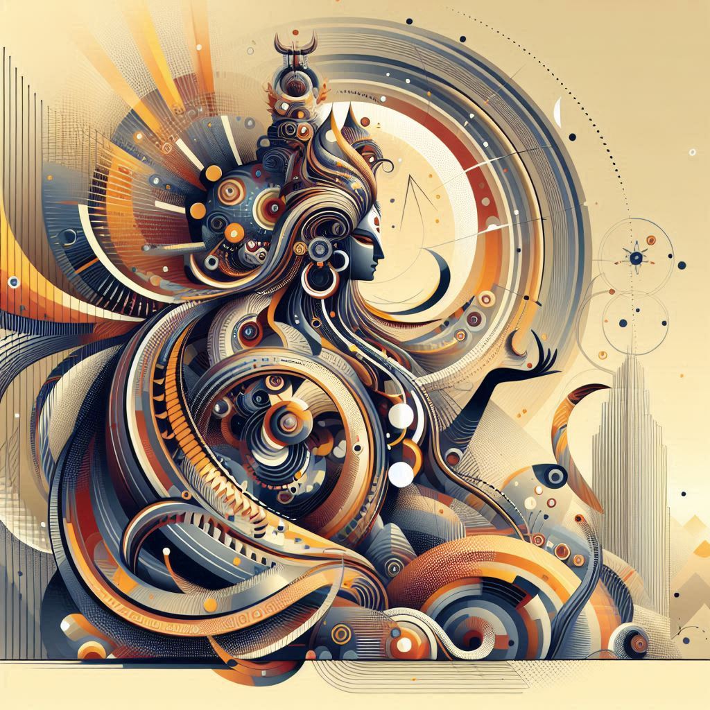 🎨 Divine Creations: Abstract Expression Image of Gods 🌟