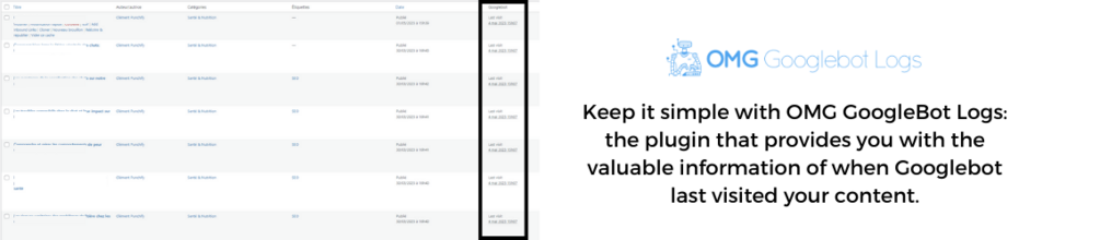OMG GoogleBot Logs for Wordpress SEO