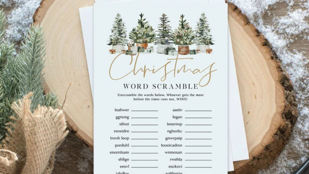 Christmas Word Unscramble Game, Holiday Party Game, Christmas Word Game ...