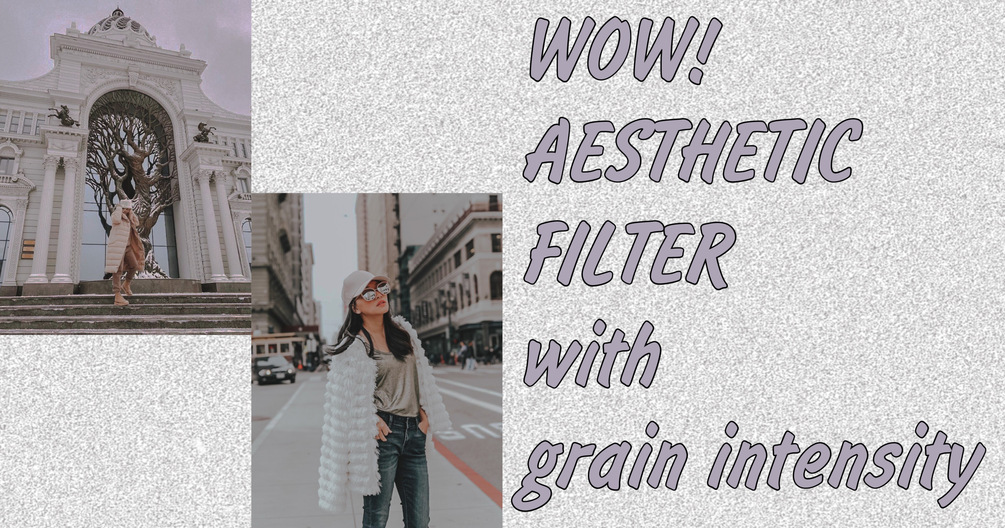Spark ar AESTHETIC filter with grain adjustment, retouch face