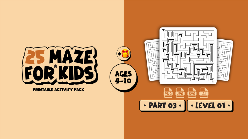 Printable Maze Game Pack – Level 1 - Part 3 | 25 Mazes + Bonus | Kids ...