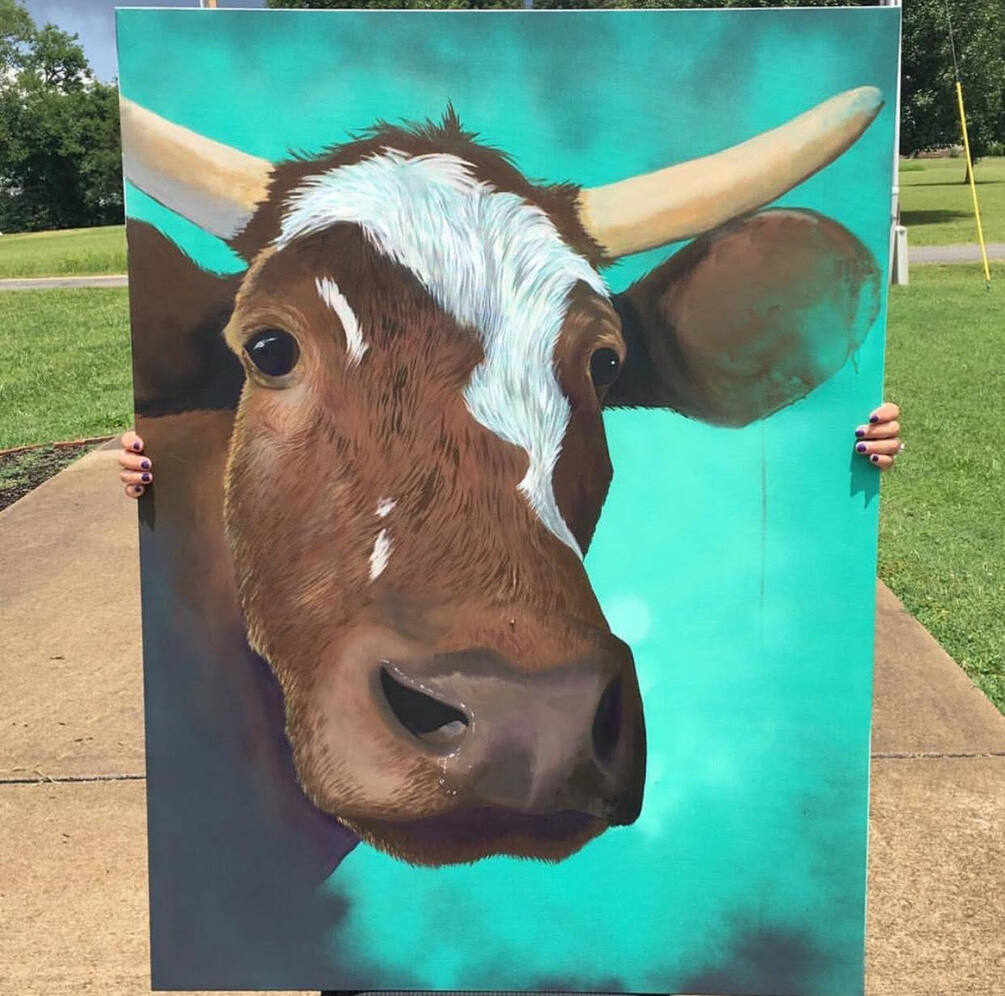 The blue cow / original / one of a kind / shipped to you