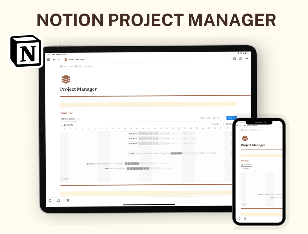 Notion Project Manager, Notion Template, Notion Life Planner, Notion Dashboard Template, Notion ...