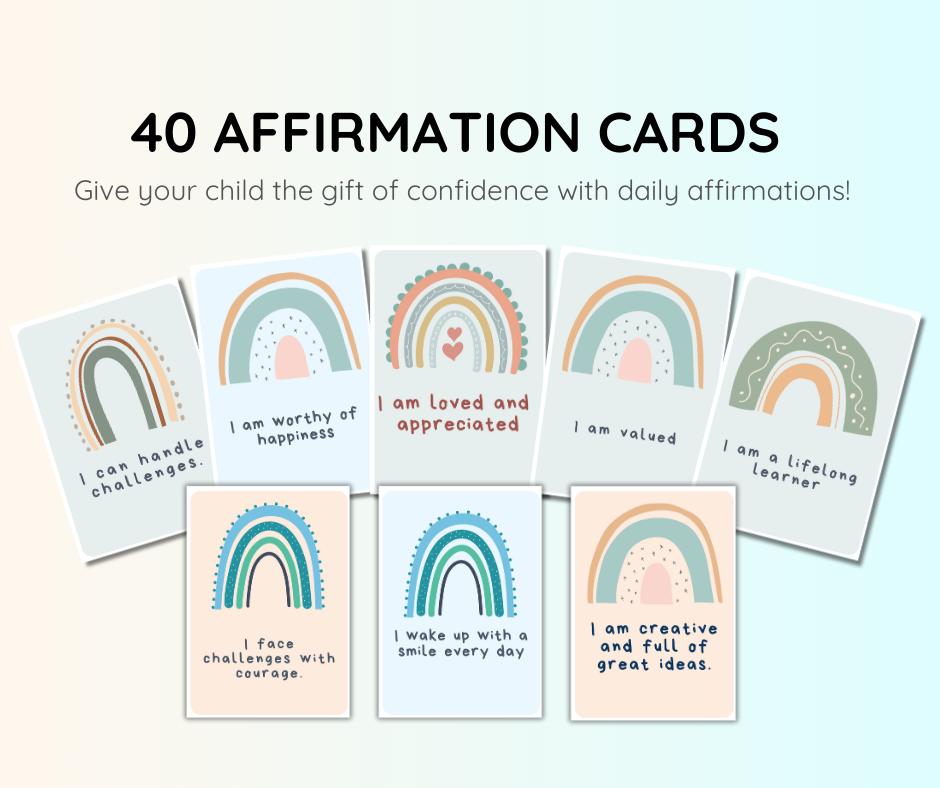 40 Positive Affirmation Cards for Kids – Build Confidence & Happiness! 🌈