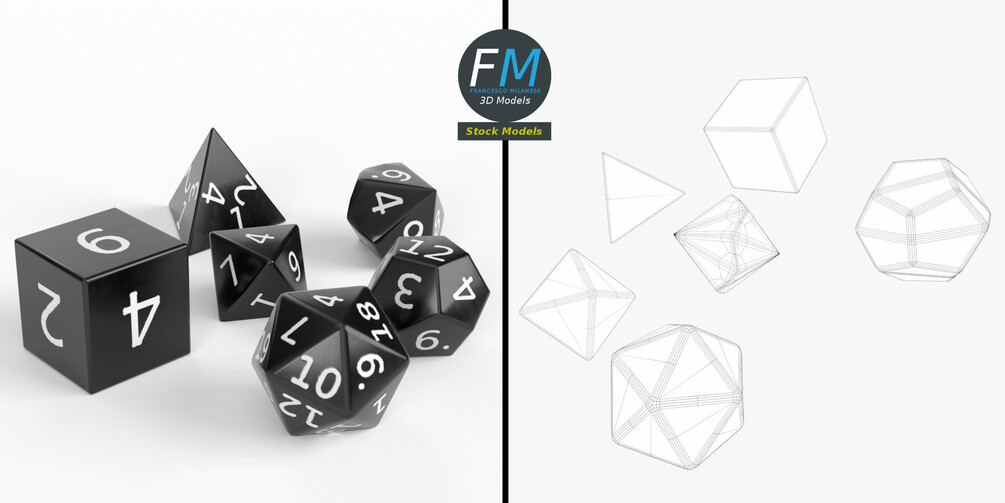 3D MODEL - RPG dice set