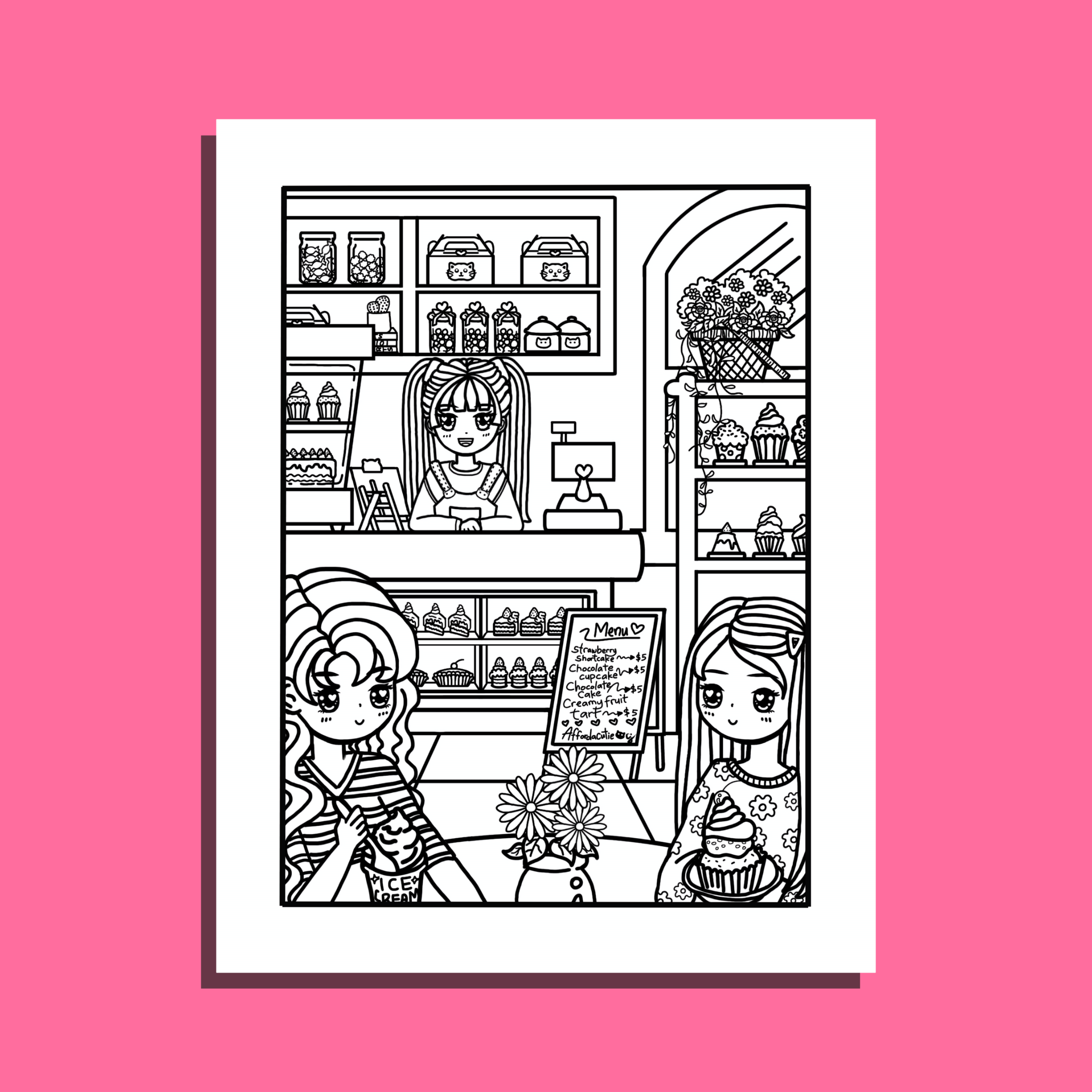 Printable Anime Coloring Pages | 10 Kawaii Anime Girls & Cats | Cozy ...