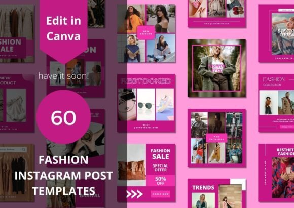 60 Fashion Social Media Canva Templates