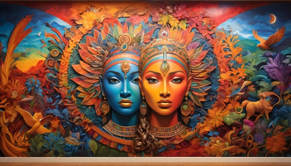 Unity Ascendant: A Monumental Fusion of Mural and Sculpture"