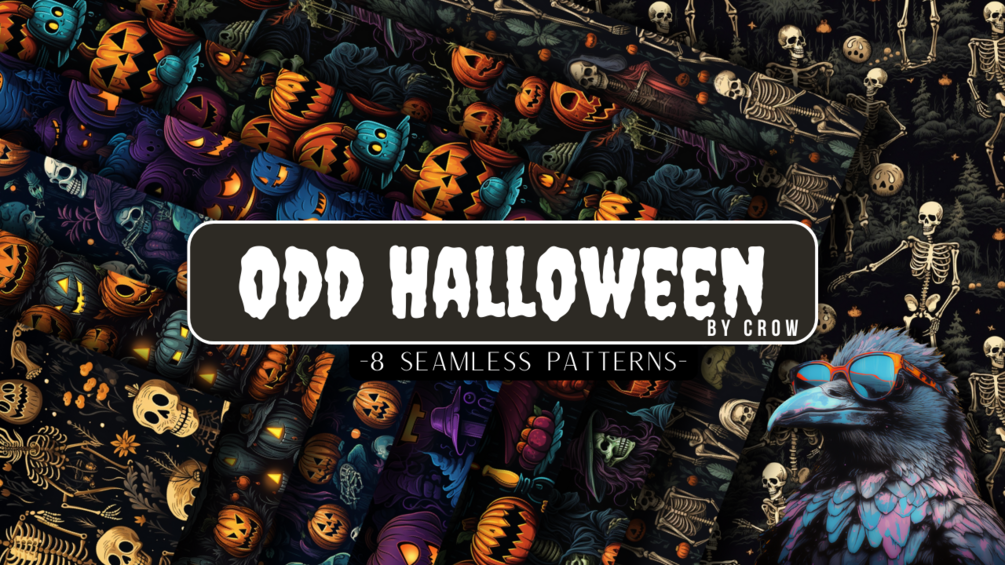 Odd Halloween Digital Paper Pack | Seamless Patterns | Commercial Use ...