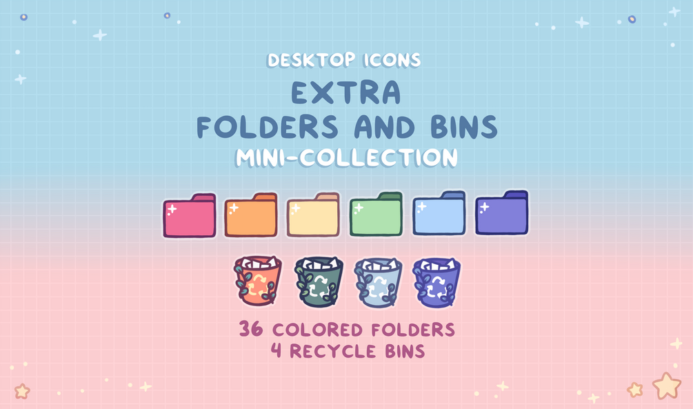 Colored Folders and Recycle Bins - mini collection