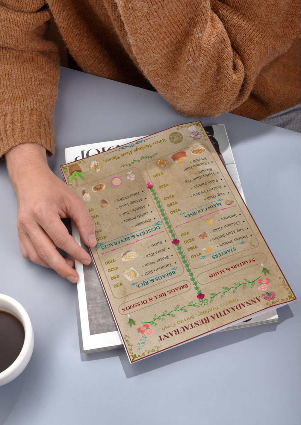 Digital Menu Card Template for Restaurants.