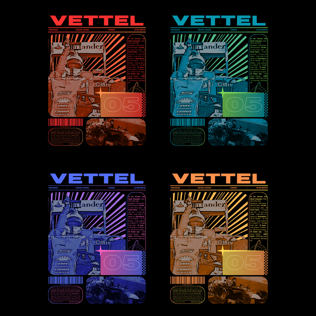 Sebastian Vettel Printable Posters (Set of 4)