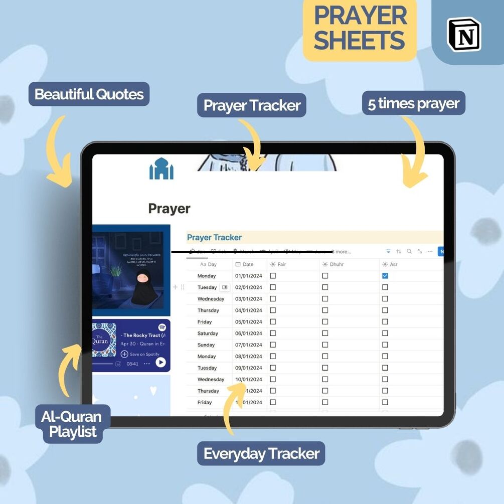 Muslimah Ultimate Life Planner for Notion | Comprehensive Notion Template for Health, Finance ...
