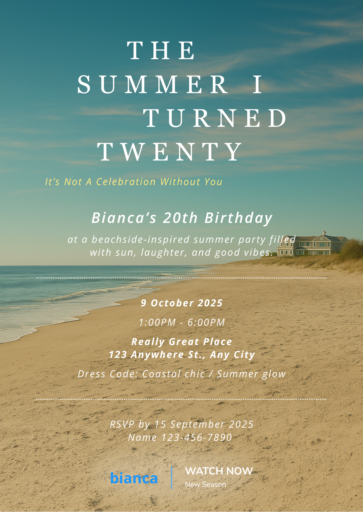 The Summer I Turned... — Canva Birthday Invitation Template Pack