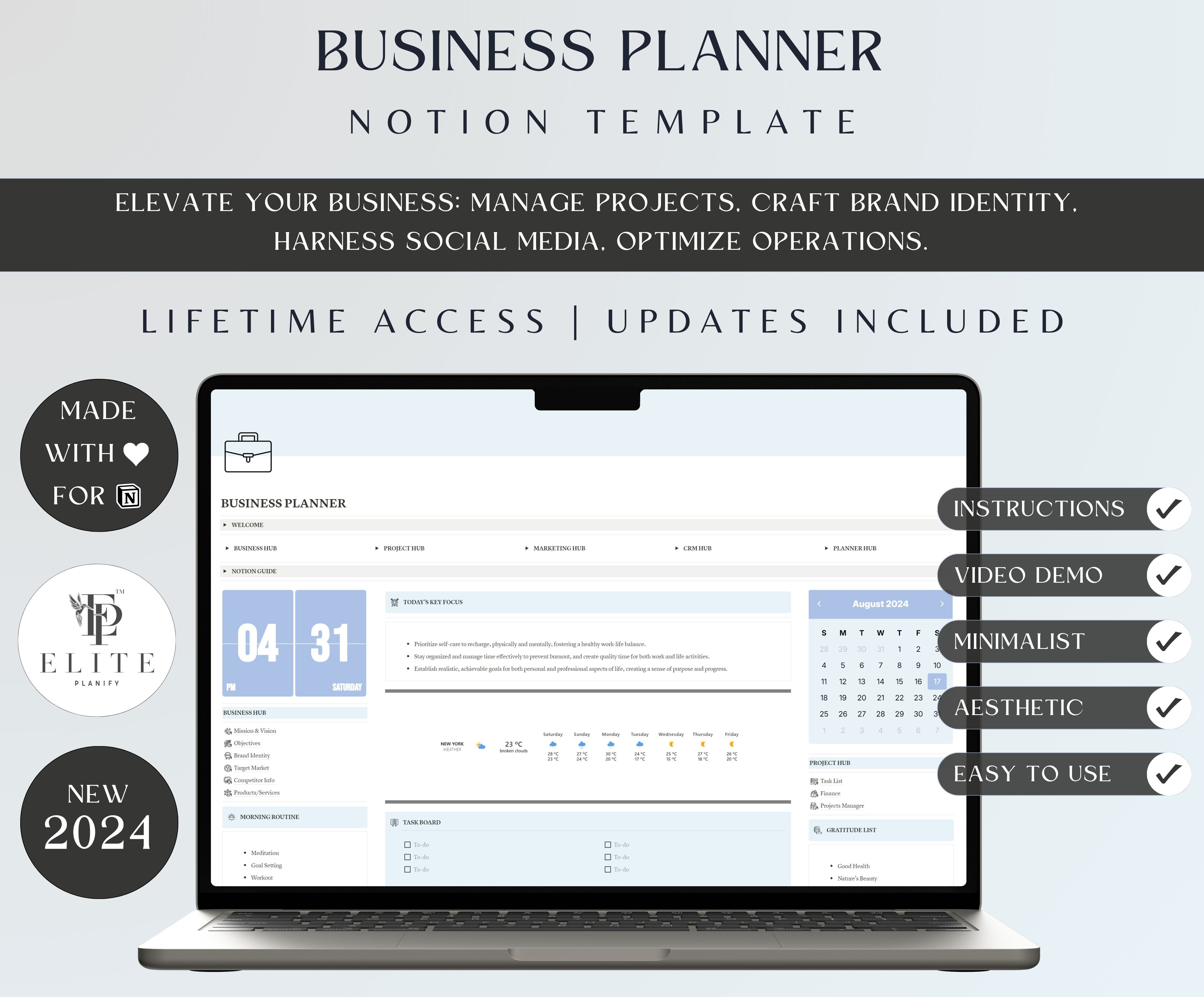 Blue Notion Business Planner Template