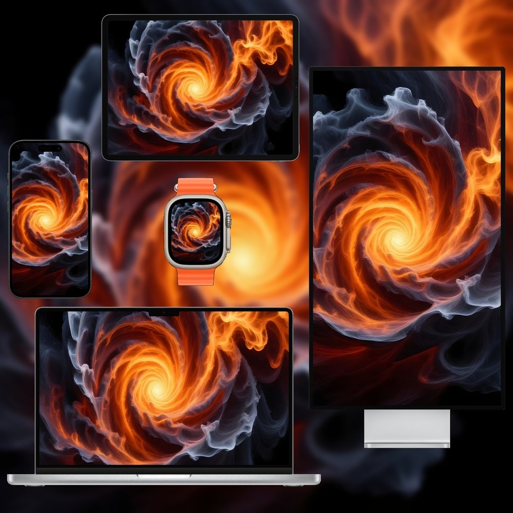 Abstract Fire Vortex Custom-Fit Digital Art Pack – Molten Energy Flow