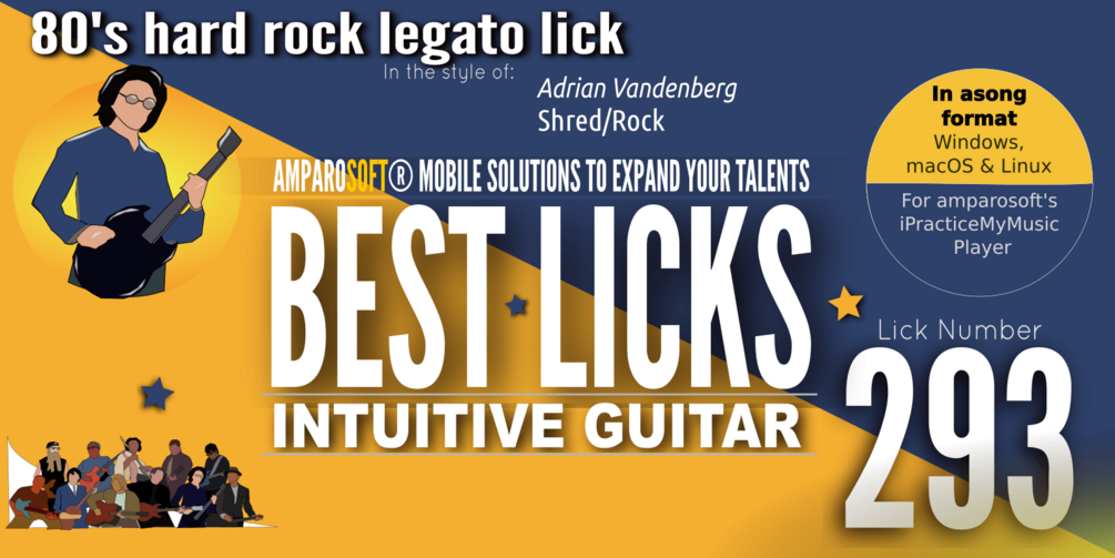 Lick 293 - 80's hard rock legato lick from "Best Licks - Intuitive Guitar" Series (.asong)