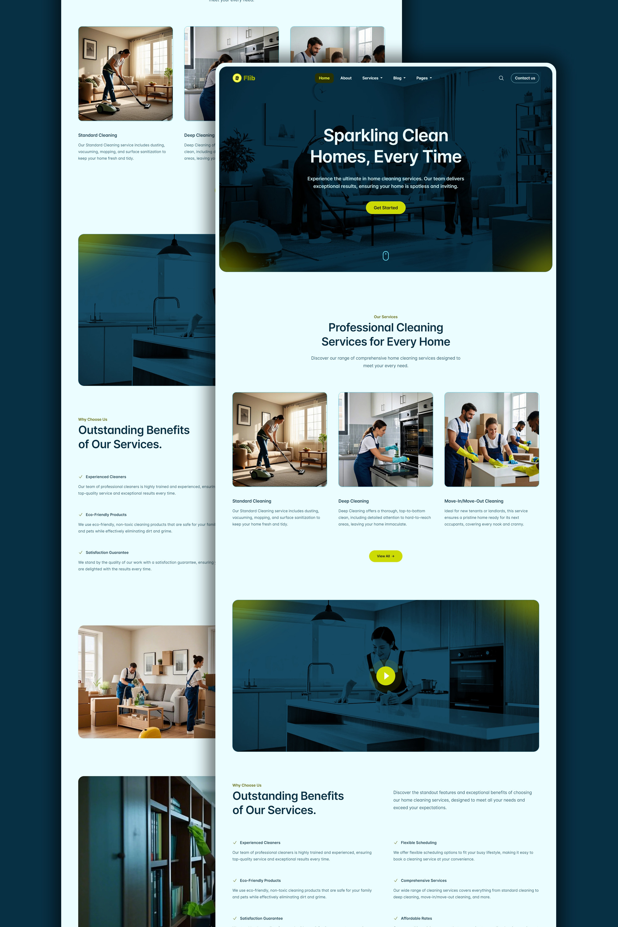 Flib - Home Cleaning Services HTML Website Template For Spotless Results