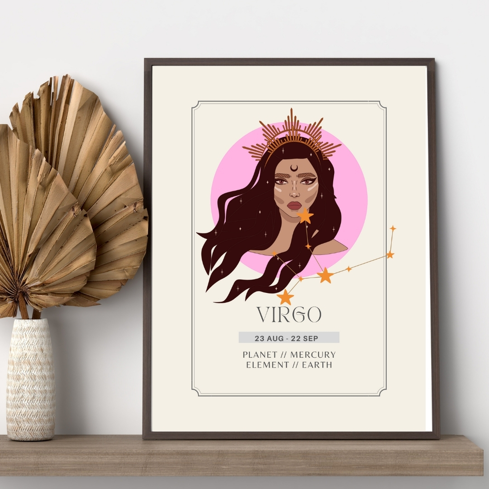 Elegant Virgo Zodiac Art Print