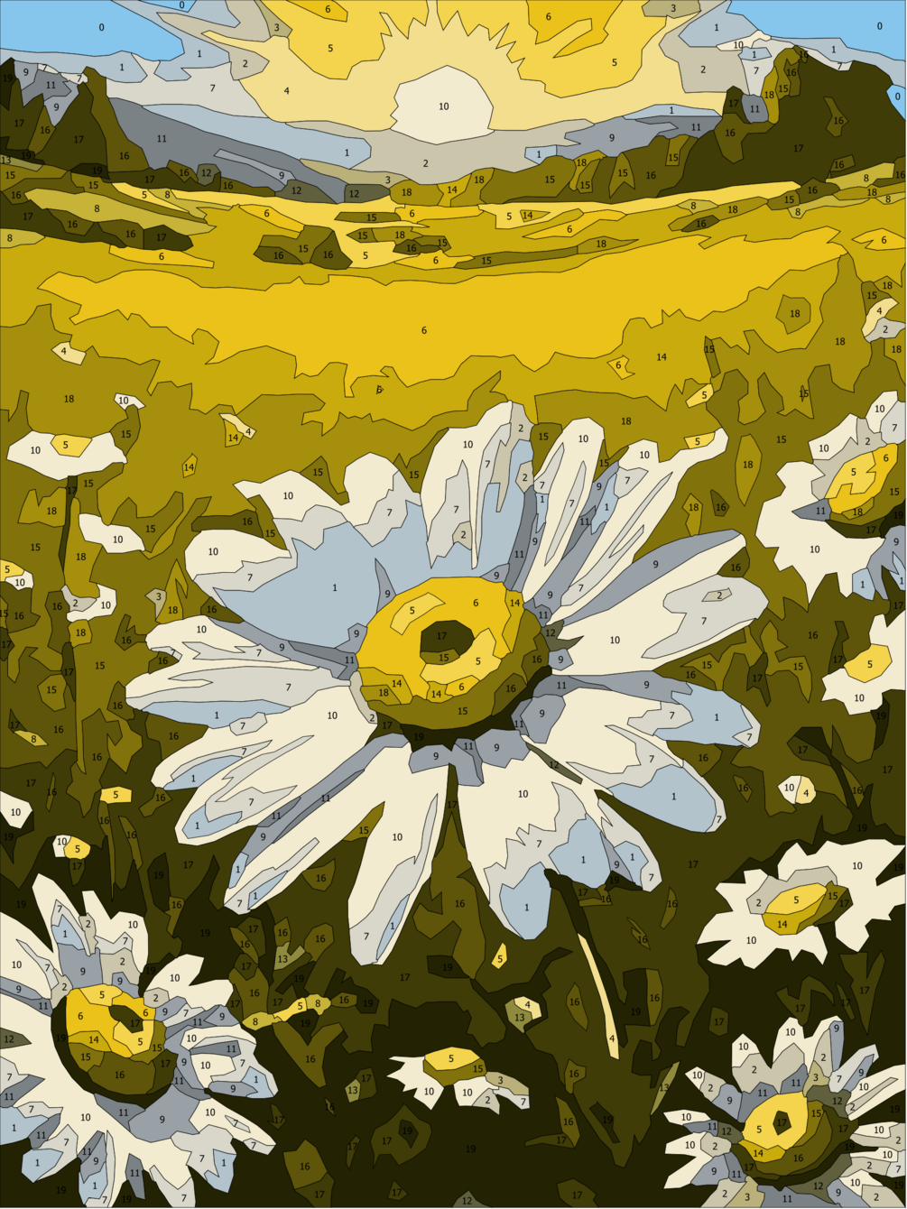 Daisy Color by Number Coloring Page
