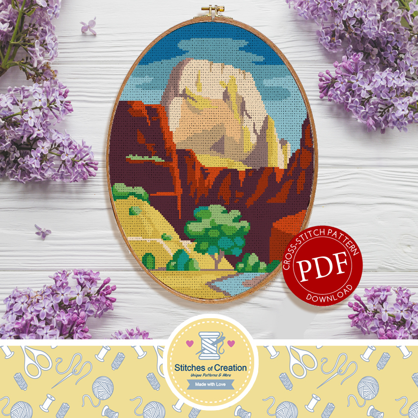 Zion National Park | Digital Download | Cross Stitch Pattern