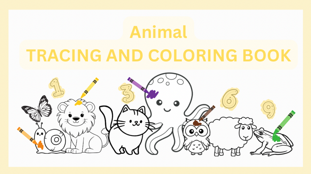 Animal tracing and coloring Book