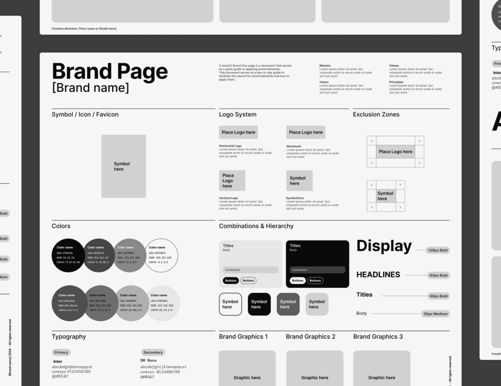 Brand page - One page Brand Guide