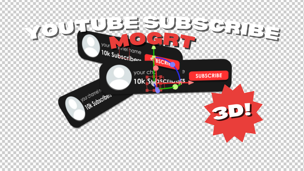 3D Youtube Subscribe CTA MOGRT